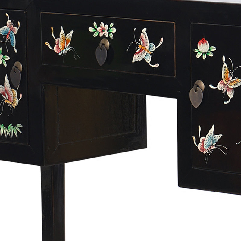 Bungalow Rose Hand-Painted Butterfly Console Table | Wayfair